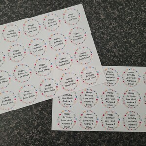 CUSTOM Mermaid Party Stickers 37mm Circle & 51mm Circle, Party Favour ...