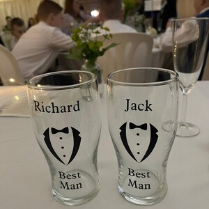 Personalised Pint Glass / Best Man Glass / Groomsman Gift / Wedding ...