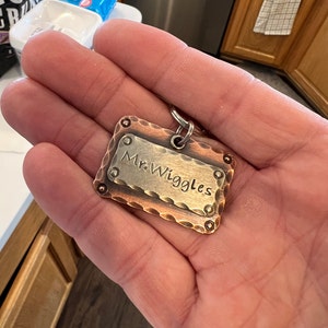 Large Dog Tag Personalized Pet ID Tag With Hand Stamped and - Etsy