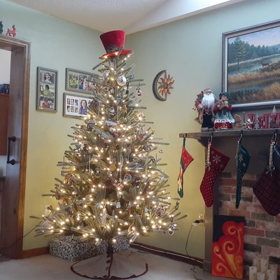 Christmas Tree Topper Black Top Hat Tree Topper Centerpiece - Etsy