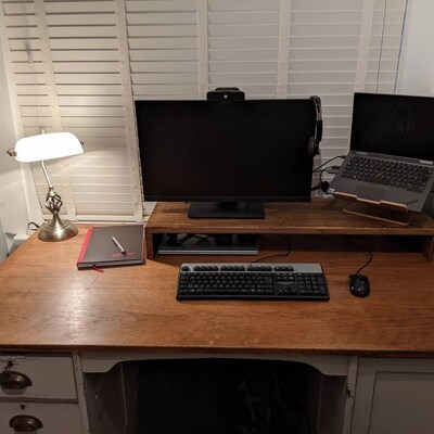 Westerton Rustic Hand Built Monitor Shelf Stand Reclaimed Riser Desk ...