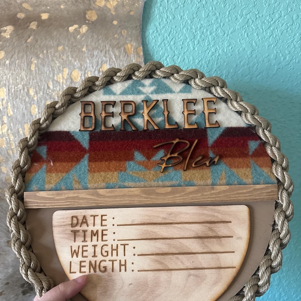 Western Nursery Sign // Pendleton Wool Sign // Custom Brand Sign ...