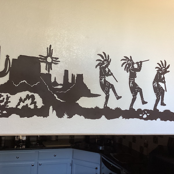 Desert Scene Steel Wall Art 42"x 16" - Etsy