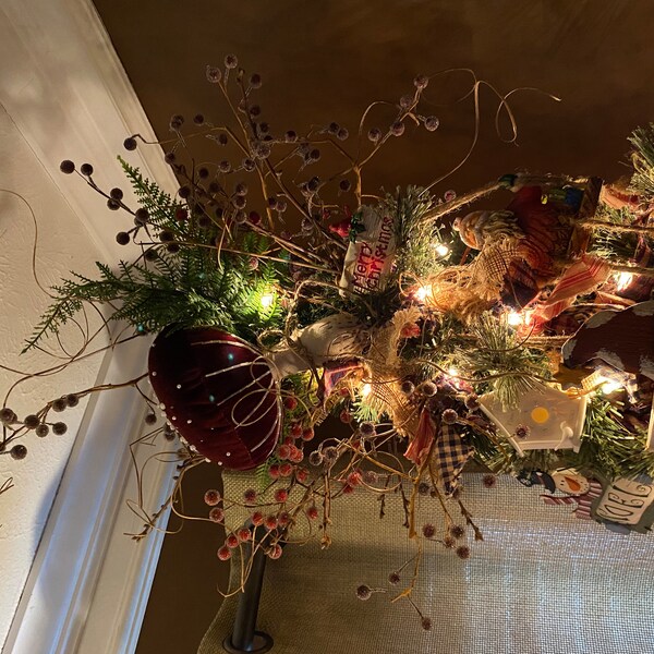 Turquoise and Dark Iridescent Mushroom Tree Topper - Etsy