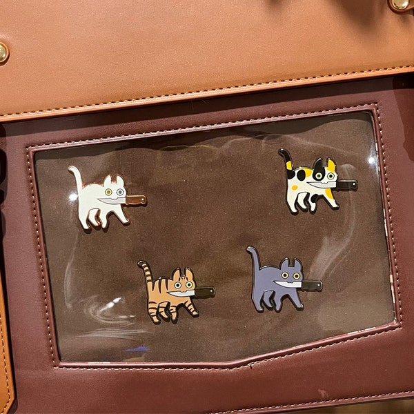 Calico Knifecat Enamel Pin - Etsy