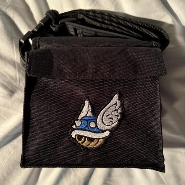 Blue Shell - Mario Kart - Iron on Patch - Shiny Metallic Embroidered ...