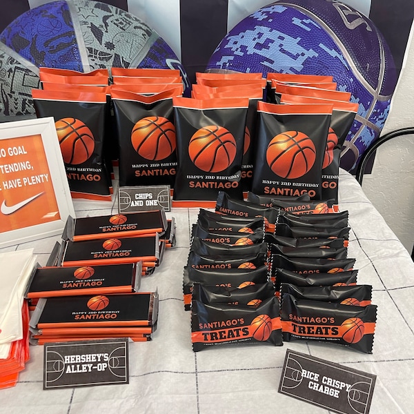 Basketball Food Labels - Basketball Party, Basketball Birthday Party ...
