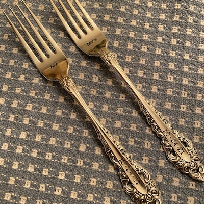 Custom Wedding Forks, Vintage Hand Stamped Forks, Engagement Gift Ideas ...