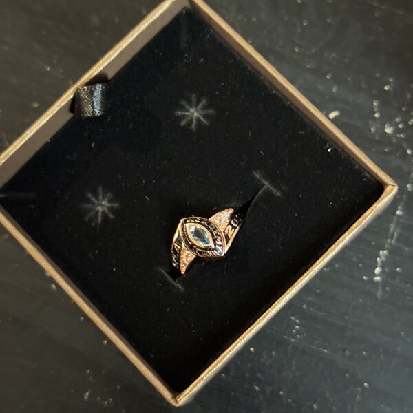 Ladies Celebrium Rose Gold Marquise Birthstone, Customized Class Ring ...
