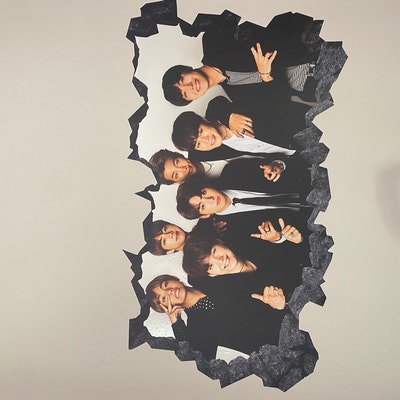 Wall Sticker BTS Korean Boys Band 3D Hole in the Wall Effect C Self ...