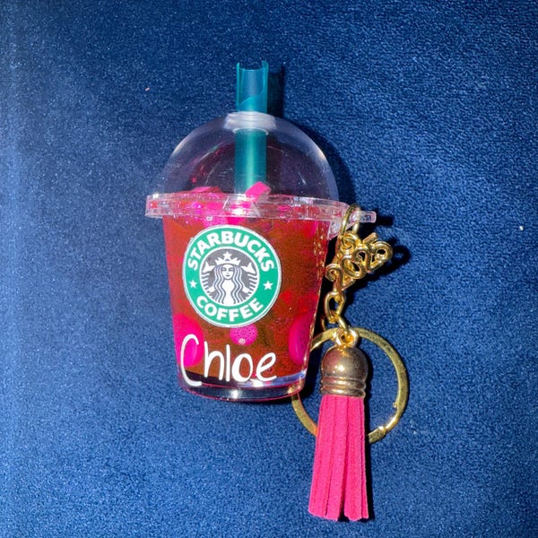 Iced Dragonfruit Drink Inspired Keychain- Iced Coffee Keychain Free ...