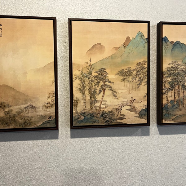 Hashimoto Kansetsu,scenery in Spring and Autumn,pine Forest Landscape ...