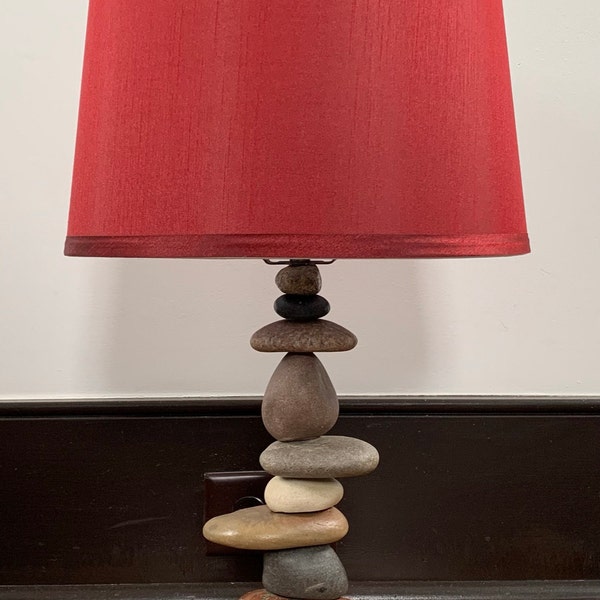 Rock Lamp (medium - 20" Tall), Asymmetrical Design, Offset Stones ...