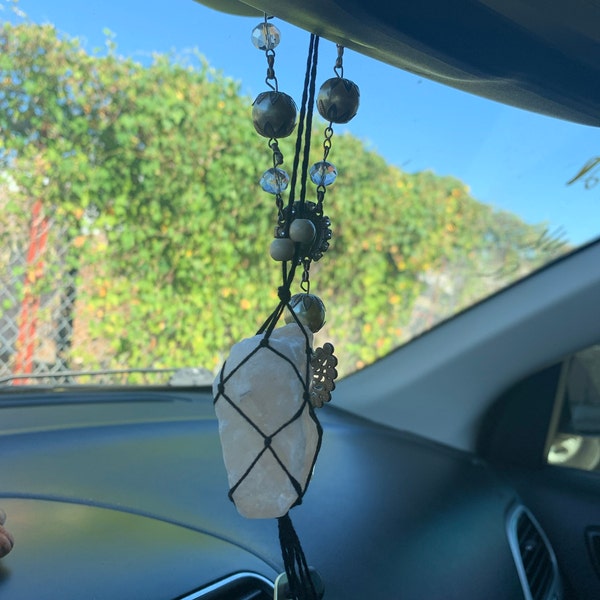 Himalayan Salt Crystal, Car Charm, Mirror Decor, Mirror Ornament, Car ...