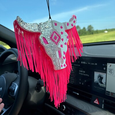 Pink Cow Print Bull Skull Freshie - Etsy
