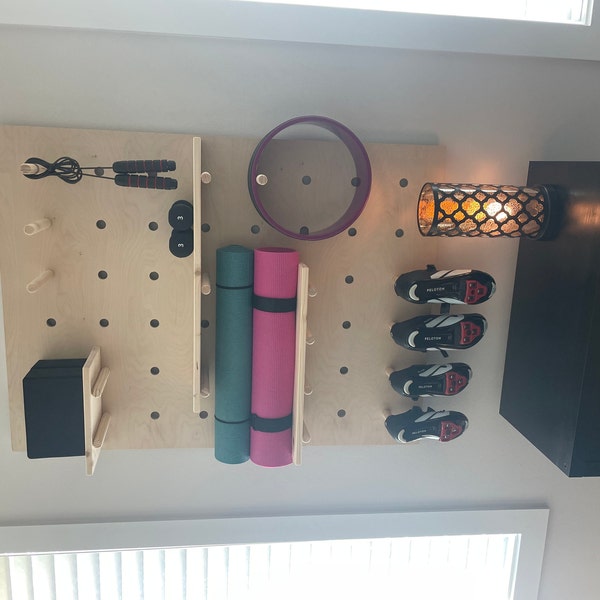 Modern Wooden Pegboard Wall Modular Floating Shelves for Playroom Gym or Retail Display 36 Inch ...