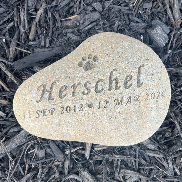 Medium River Stone Pet Memorial - Custom Engraved - Free Shipping - Etsy