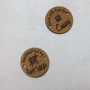 1.25 Round Vegan Leather Knitting Labels Custom | Etsy