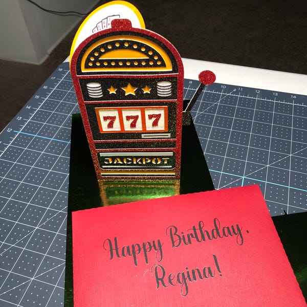 Slot Machine Birthday Card Svg, Slot Machine Card, Vegas Birthday Card ...