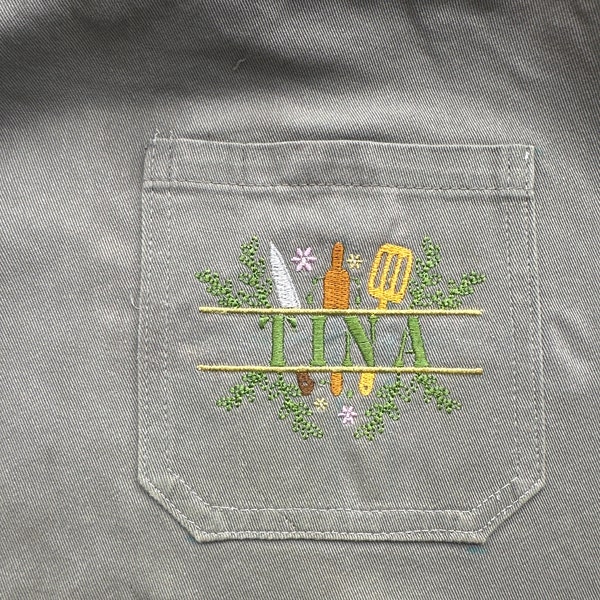 Kitchen Utensils Split Embroidery Design, Baking Tools Flower ...