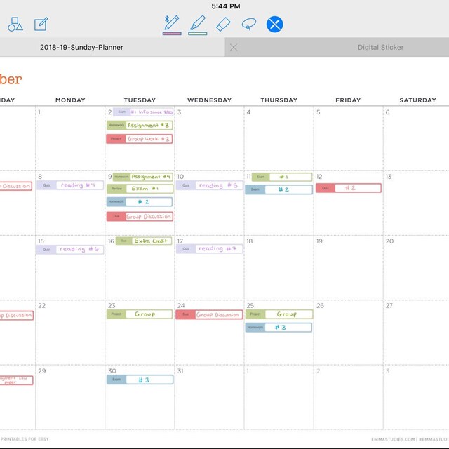 2017-18 Academic Student Planner Printable Pack College | Etsy