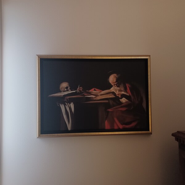 Caravaggio Saint Jerome Writing Canvas Art Reproduction, Classic ...