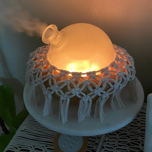 Macrame Skirt for Aria Diffuser | Young Living Diffuser Cover | Two in One | Aria Table Skirt ...