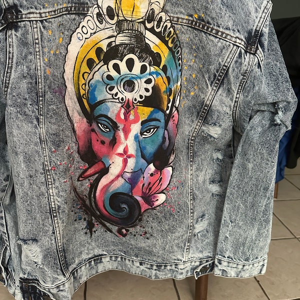 Hand Painted Denim Jacket Pop Art Jacket Custom Jacket With Art ...