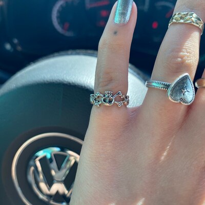 Silver Mushroom Ring Size 2, Cottagecore Ring Size 2 - Etsy