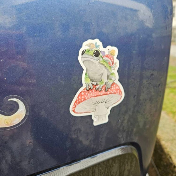Mushroom Frog Sticker - Etsy