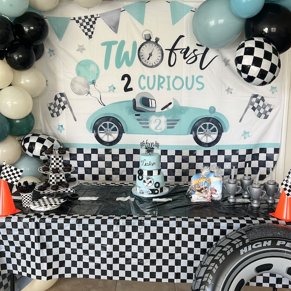 Race Car Birthday Balloon Garland Two Fast Racer Birthday Race Driver ...