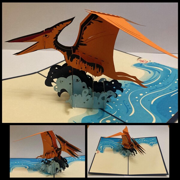 Pterodactyl Dinosaur Pop-up Card - Etsy