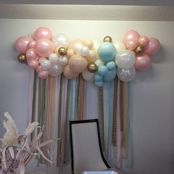 6' Pastel Nutcracker Balloon & Streamer Backdrop Kit || Pink Christmas ...