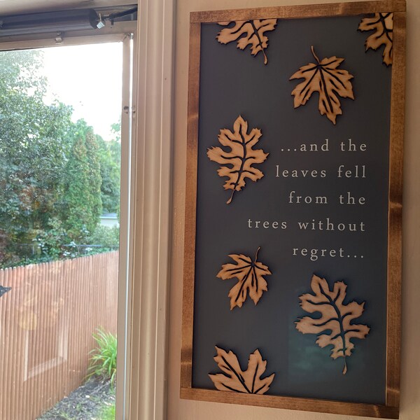 Fall Wood Sign, Fall Leaves, Fall Home Decor, Lasercut Wood Sign, Signs ...