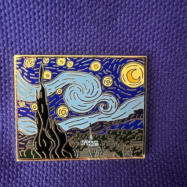 Starry Night Vincent Van Gogh Hard Enamel Pin - Etsy