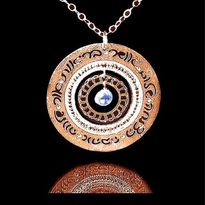 Hebrew Gold Necklace Engraved Necklace With Blue Topaz - Etsy