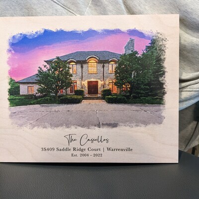 Custom Home Portrait Housewarming Gift First Home Gift Drawing From ...