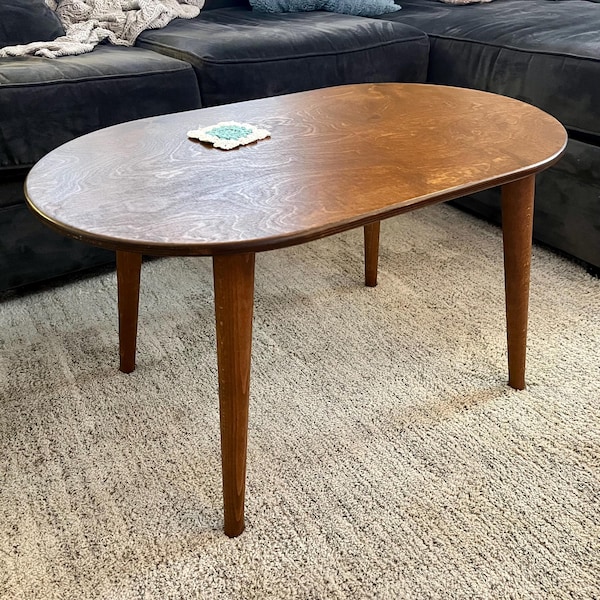 Small Oval Coffee Table Walnut Wood, Coffee Tables for Spmall Space ...