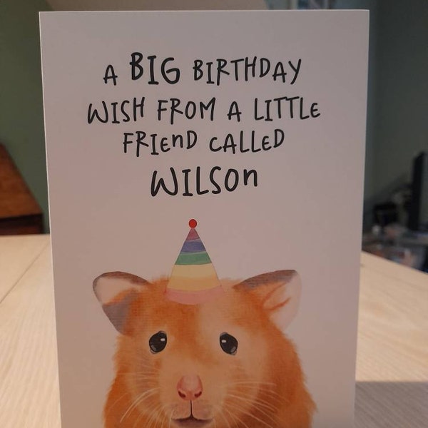 Hamster Birthday Card | Personalised Hamster Card, Funny Hamster Card ...