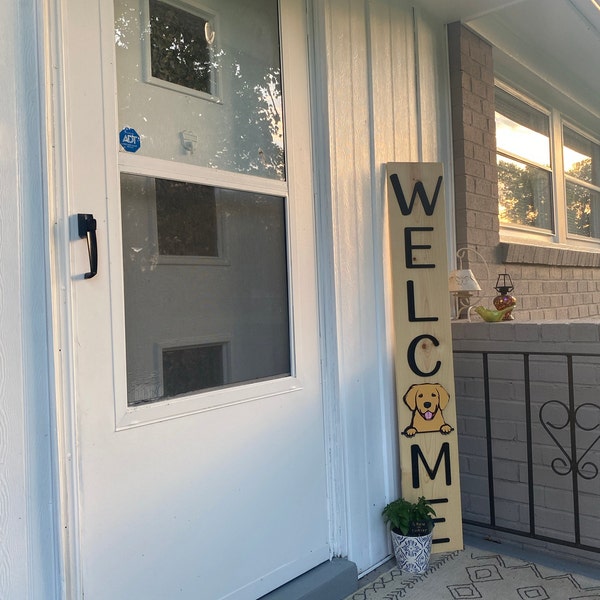 Interchangeable Porch Welcome Sign - Porch Leaner - 5ft Tall Porch Sign ...