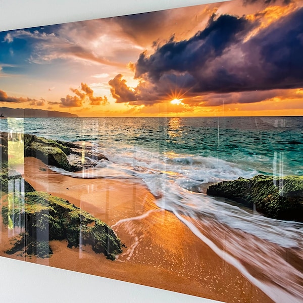 Metal Prints - Sunrise Over Beach in Cancun - 3 Panel Split, Triptych ...