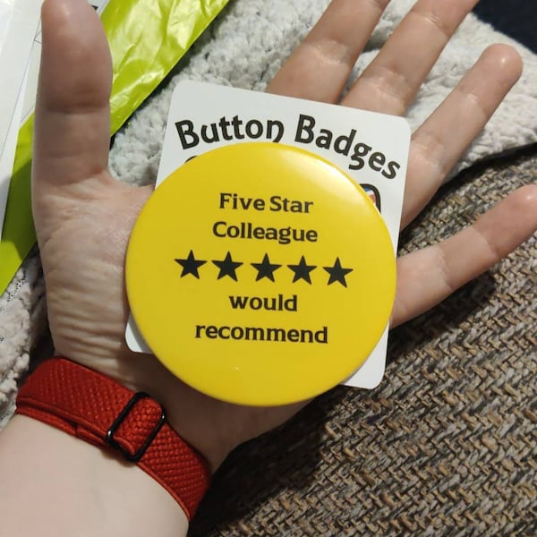 Five Star Colleague Button Badge Recommended - Etsy UK