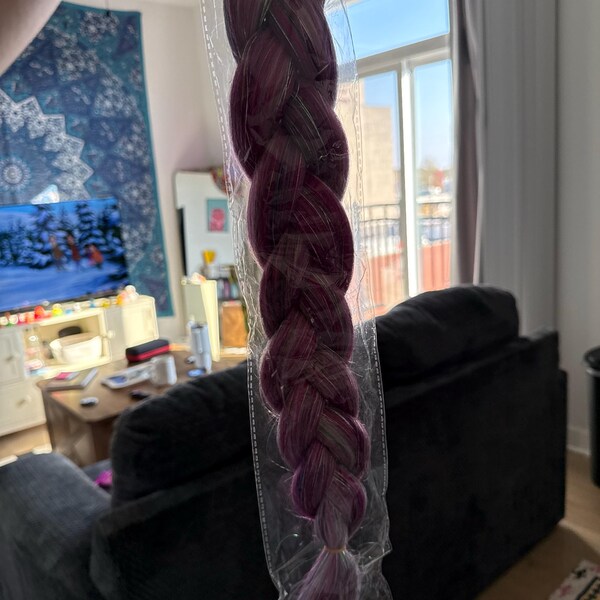 PAIR of Braided Ponytails, Bright Pink Festival Hair, Pink Rave Braids ...