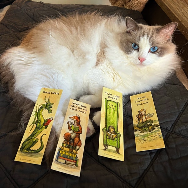 Bookmark Collection (set of 4 Bookmarks) Vintage Style for Book Lovers ...