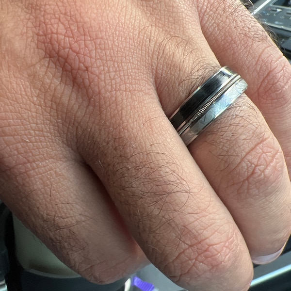 Vinyl Record Ring With Guitar String and Meteorite - Etsy