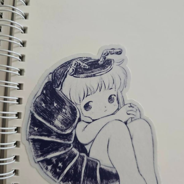Bug in a Ball Sticker | Creepy Cute Isopod Girl Art on Waterproof Vinyl ...
