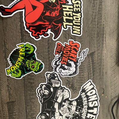 Goth Girl Pinup Vinyl Sticker, Horror Punk Decal, Psychobilly Sticker ...