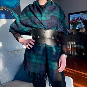 11 Cm 4 Inch Black Leather Wide Waist Belt, Maxi Oversized Buckle ...