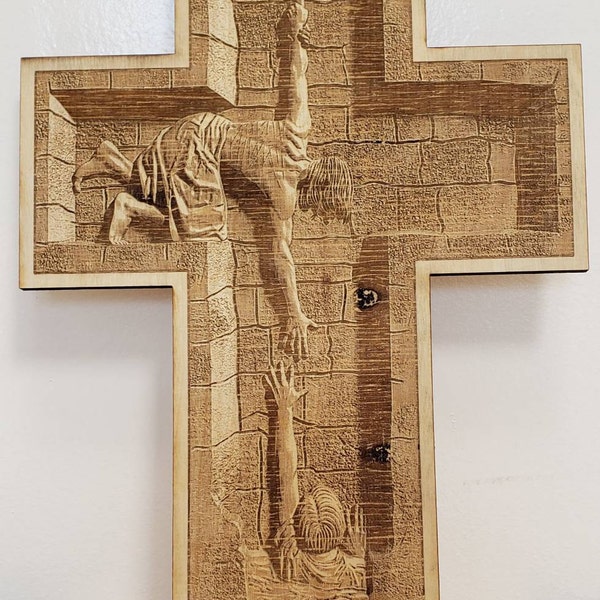 Digital Engraving File -jesus Cross Well 3D Illusion File for Wood ...