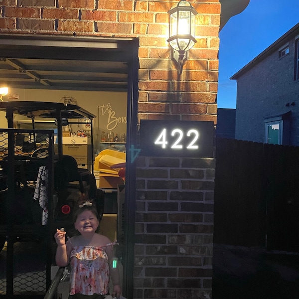 Lighted Address Sign, Address Plaque, Large Modern Personalized Marker ...